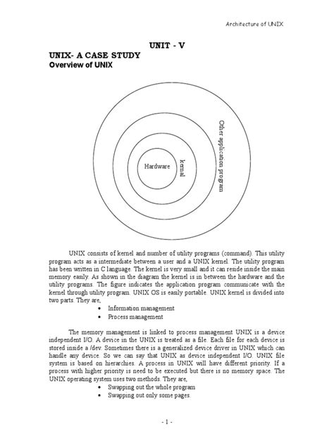 Unit V Unix Case Study Pdf Kernel Operating System Unix