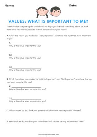 Exploring Values Worksheet Artofit