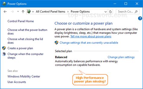 How To Restore Missing Power Plans In Windows Password Recovery