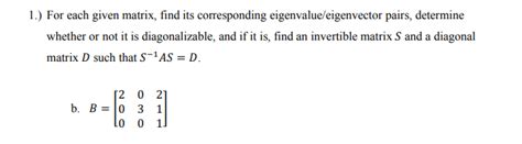 Solved 1 For Each Given Matrix Find Its Corresponding Chegg Com