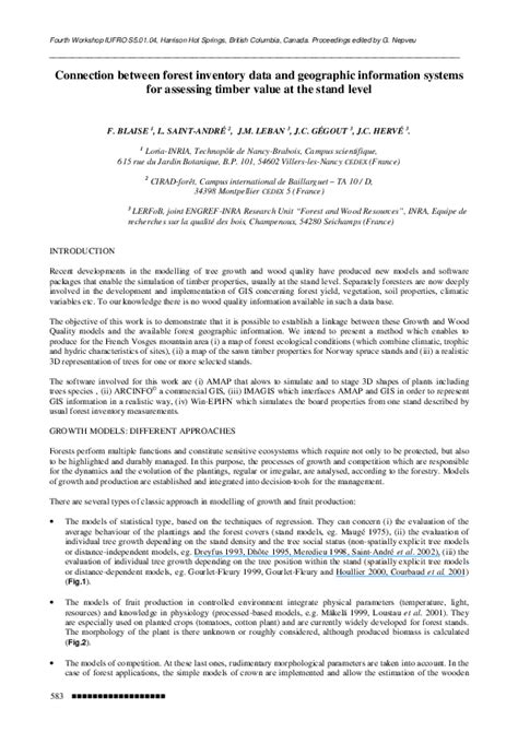 Pdf Connection Between Forest Inventory Data And Geographic