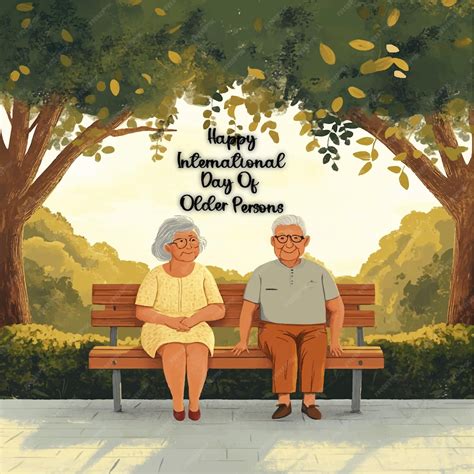 Креативный плакат к Международному дню пожилых людей Премиум Ai сгенерированный вектор