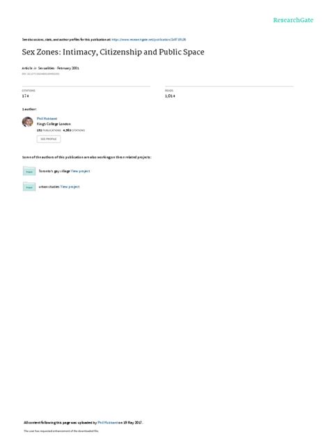 Sex Zones Intimacy Citizenship And Public Space Pdf Heterosexuality Homosexuality