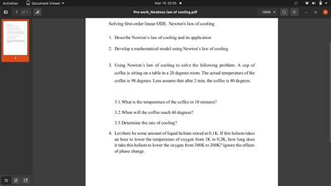 Solved Solving First Order Linear Ode Newtons Law Of