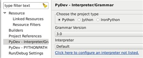 Debian Eclipse Pydev Project Python Grammar Version But Run In