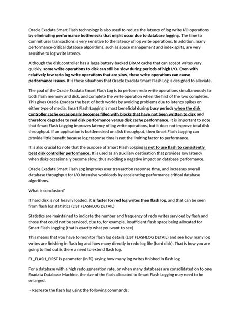Oracle Exadata Smart Flash Pdf