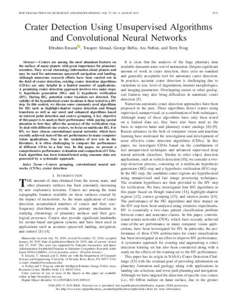 Pdf Crater Detection Using Unsupervised Algorithms And Convolutional