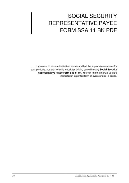 12 Social Security Representative Payee Form Free To Edit Download And Print Cocodoc