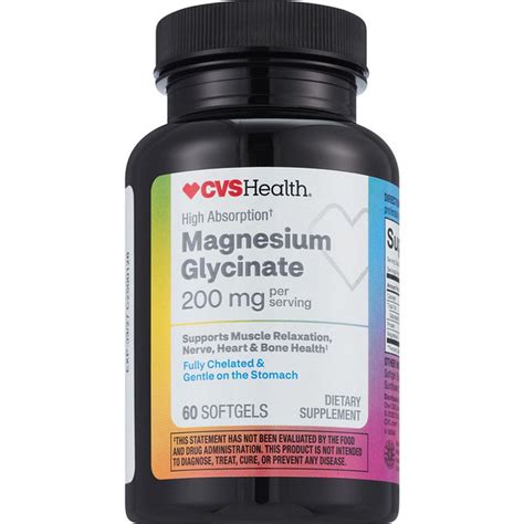 Cvs Health 200mg Magnesium Glycinate Softgels 60 Ct Delivery Or