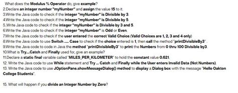 Solved What Does The Modulus Operator Do Give Solutioninn