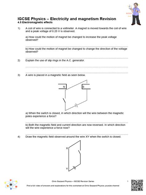 4 Electricity And Magnetism Revision 4 5 Electromagnetic Effects Igcse Physics Chris Gozzard