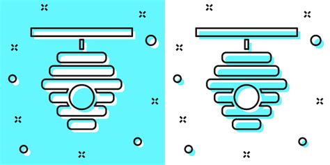 녹색과 흰색 배경에 고립 된 꿀벌 아이콘에 대한 검은 줄 하이브 벌집 기호 양봉 및 양봉 달콤한 천연 식품 임의동적 모양 벡터 가능성에 대한 스톡 벡터 아트 및 기타 이미지