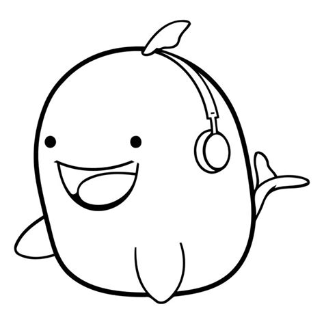 귀여운 만화 고래 캐릭터 터 일러스트레이션 귀여운 고래 프리미엄 벡터