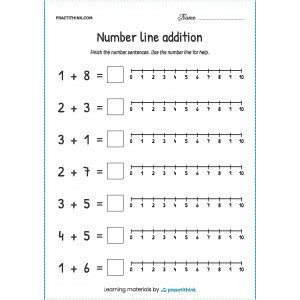 Worksheet Number Line Addition