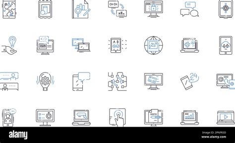Time Strategy Line Icons Collection Planning Forecasting Timing