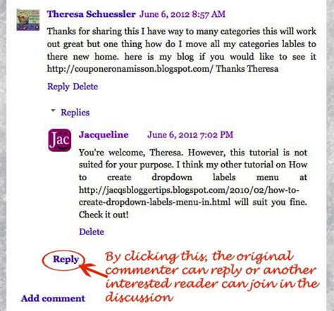 Jacqs Blogger Tips Enable Threaded Comments On Your Blogger Blogs