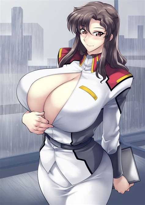 Haganef Murrue Ramius Gundam Gundam Seed 1girl Breasts Cleavage