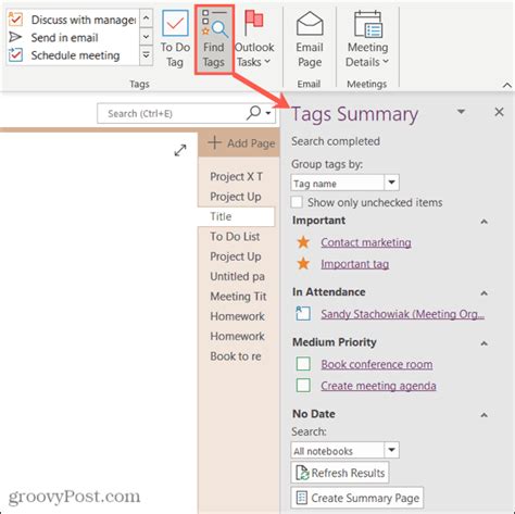 How To Add Create And Find Tags In Microsoft OneNote