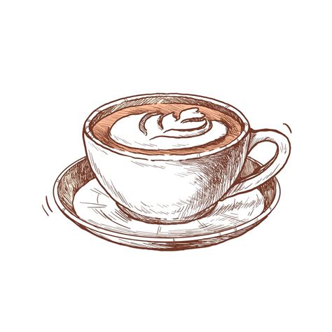 손으로 그린 커피 그림 무료 Psd 파일