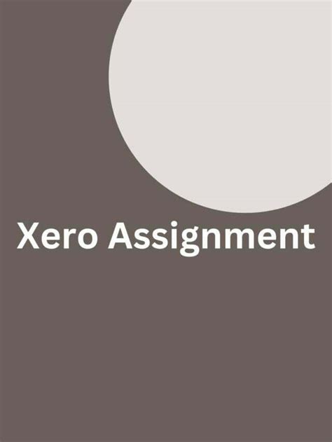 Xero Assignment Accounting Assignment Help Online