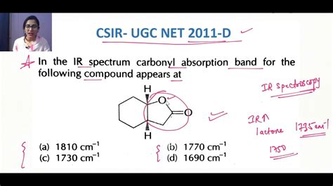 Ir Spectroscopy Csir Ugc Net Questions Youtube