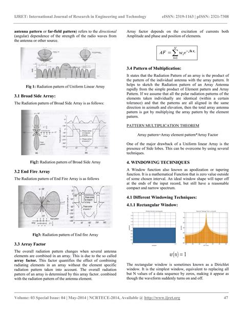 Sidelobe Rejection In A Uniform Linear Array Antenna Using Windowing Techniques Pdf