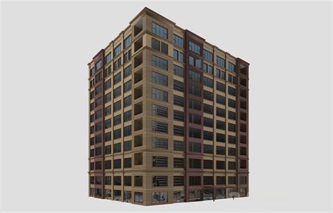 Residential Corner Building 3d Model