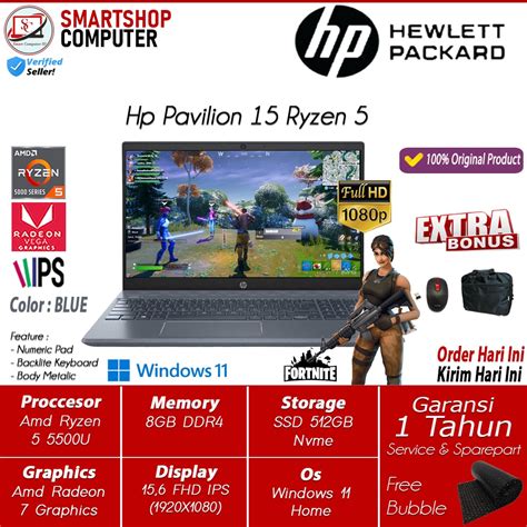Jual Laptop Hp Pavilion Amd Ryzen U Ram Gb Gb Ssd Fhd Ips Windows Home Shopee