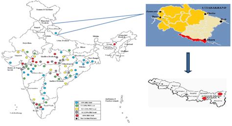 Map Highlighting Tribes Of Uttarakhand And Sitarganj And Khatima In Us