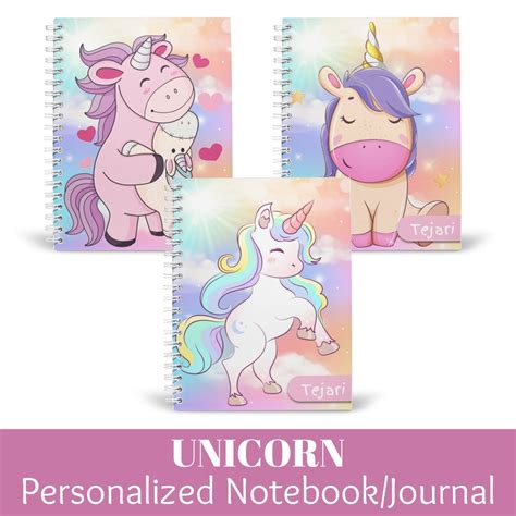 Personalized Unicorn Notebook Journal Unicorn Notebook Etsy