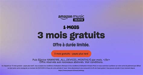 Amazon Music Unlimited Gratuit Pendant 3 Mois