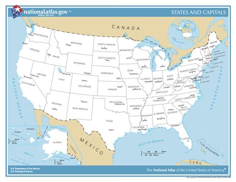 Free Printable Usa Map With States And Capitals Printable Map Of Usa