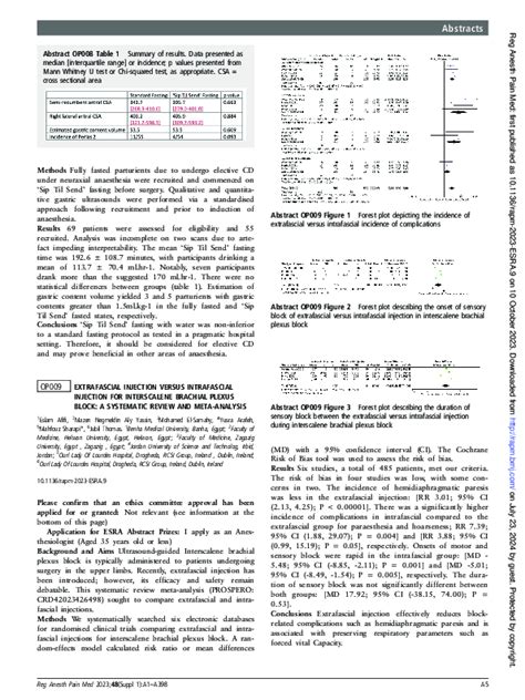 Pdf Op009 Extrafascial Injection Versus Intrafascial Injection For Interscalene Brachial