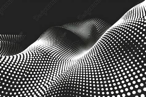 Abstract Black And White Halftone Wave Background Wallpaper