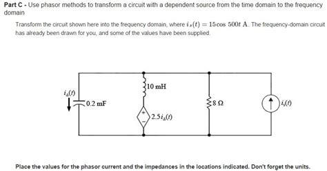 solved transform the circuit shown here into the frequency