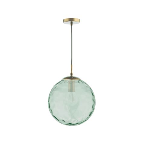 Green Ripple Glass Globe On Bronze Ceiling Light Lighting Company Uk
