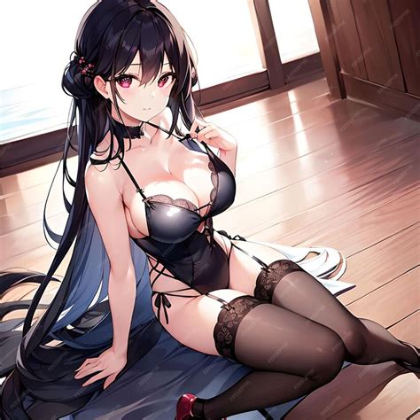 Premium Ai Image Japanese Sexy Anime Maid Posing Looking At Camera