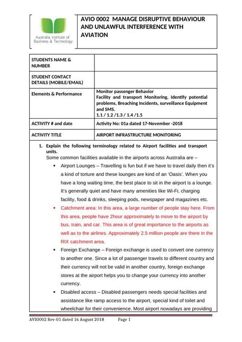 Avio0002 Aviation Disruptive Behavior And Security Task