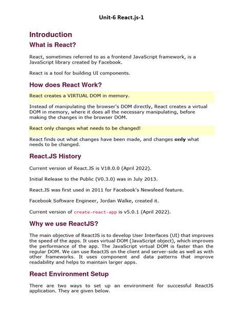Unit 6 Reactjs 1 Pdf