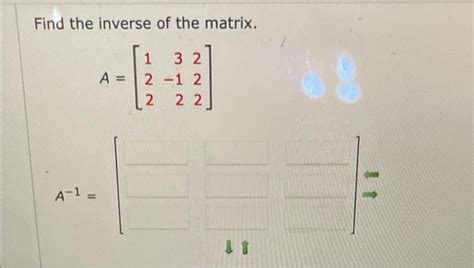 Solved Find The Inverse Of The Matrix A 1 A 1 32 2 1 2 2 Chegg Com