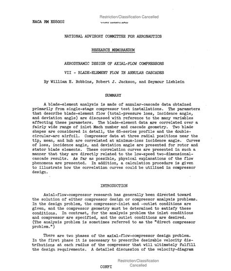 Aerodynamic Design Of Axial Flow Compressors 7 Blade Element Flow In Annular Cascades Page