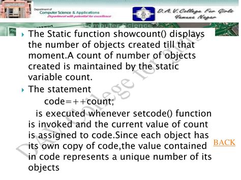Ppt Static Data Members And Static Member Functions Powerpoint