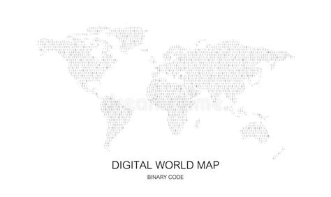 Digital World Map Stock Vector Illustration Of Encode 138329294