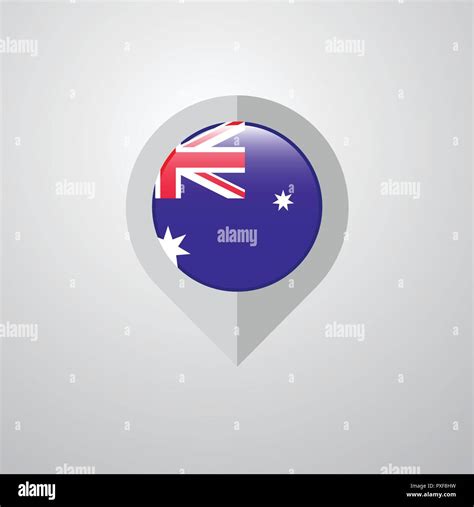 Map Navigation Pointer With Australia Flag Design Vector Stock Vector