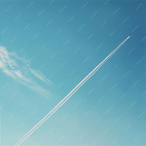 Um Avião A Jato Está Voando No Céu Com Uma Trilha De Jato No Céu Imagem Premium Gerada Com Ia