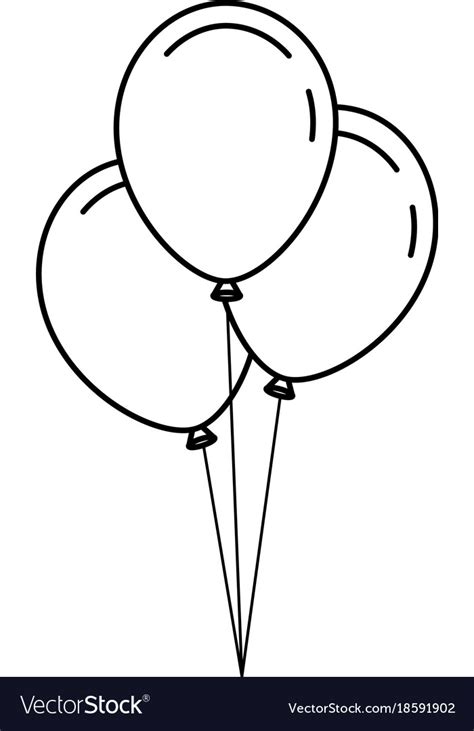 Three Balloons Inflatable Party Decoration Vector Image
