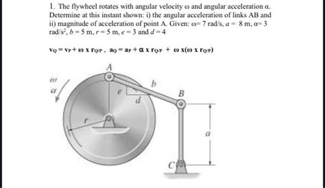 Solved The Flywheel Rotates With Angular Velocity O And Chegg