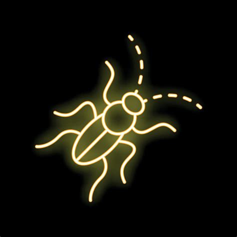 Neon Yellow Cockroach Moving On Black Background 52235727 Vector Art At