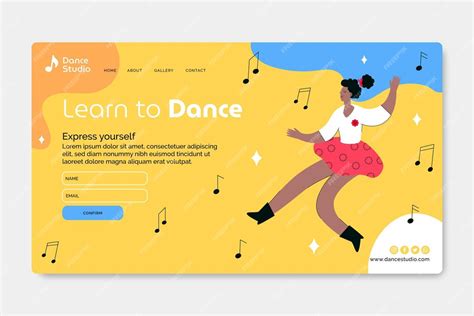 랜딩 페이지 템플릿 춤 무료 벡터