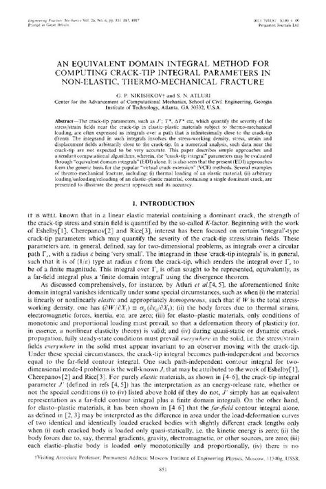 Pdf An Equivalent Domain Integral Method For Computing Crack Tip · 2020 1 13 · Crack Tip